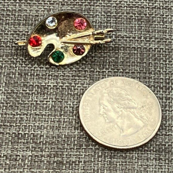 Vintage | Jewelry | Artist Palette Pin Brooch Paint Painter Gold ...